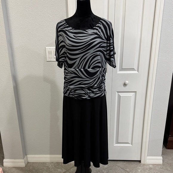 Enfocus Studio | Dresses | Enfocus Studio Black And Gray Zebra Print ...
